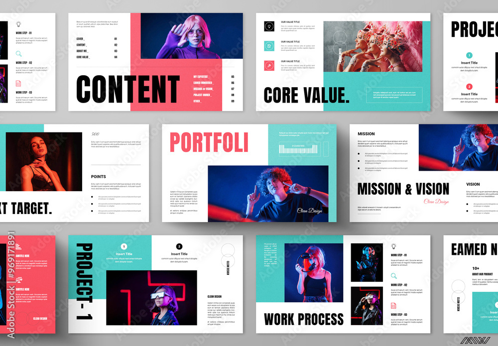 Minimal And Clean Portfolio Presentation Template Stock Template ...