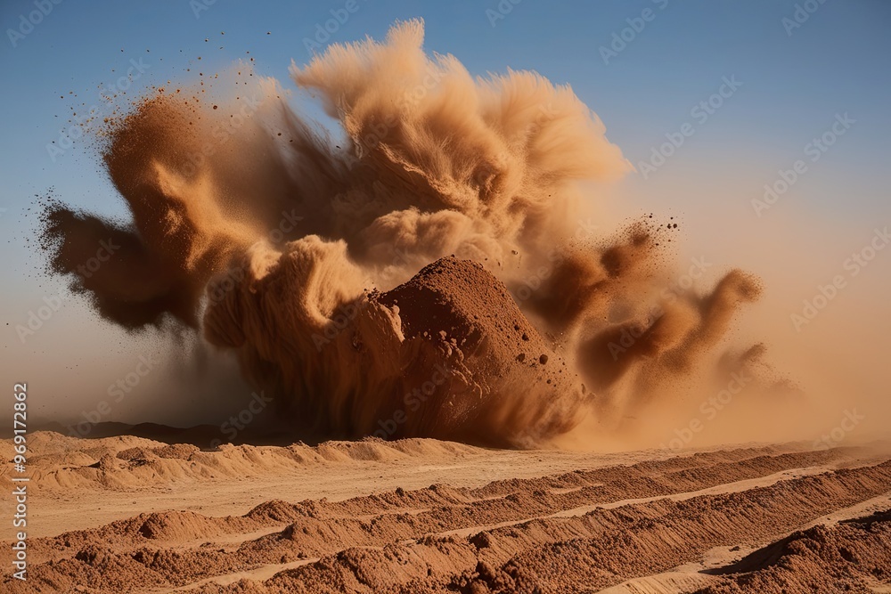 Dynamic Soil Movement and Desert Dust Storms Highlighting Energy and ...