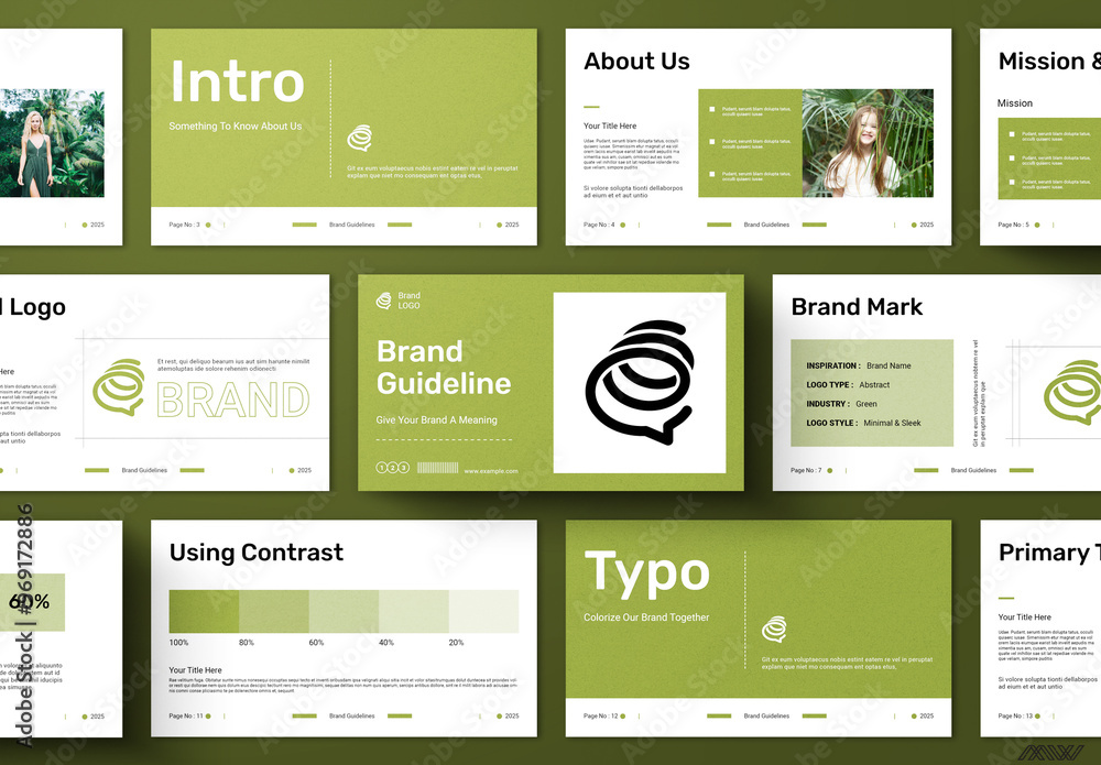 Brand Guideline Presentation Layout Stock Template | Adobe Stock