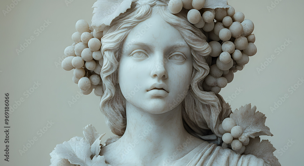 “A White Marble Statue of a Beautiful Greek Goddess with Flowing ...