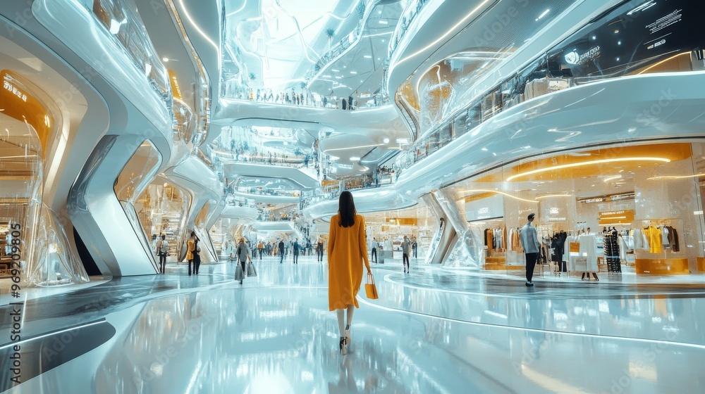 Futuristic virtual shopping malls with AI-powered customer support ...