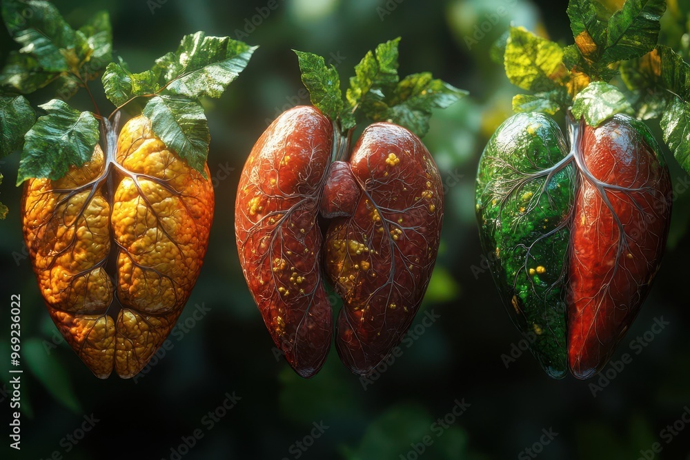 medical illustration of liver damage progression from healthy organ to ...