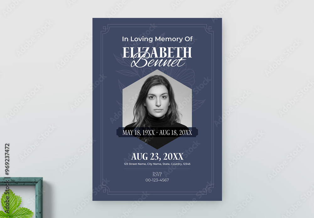 Memorial Event Funeral Program Obituary Flyer Template Stock Template ...