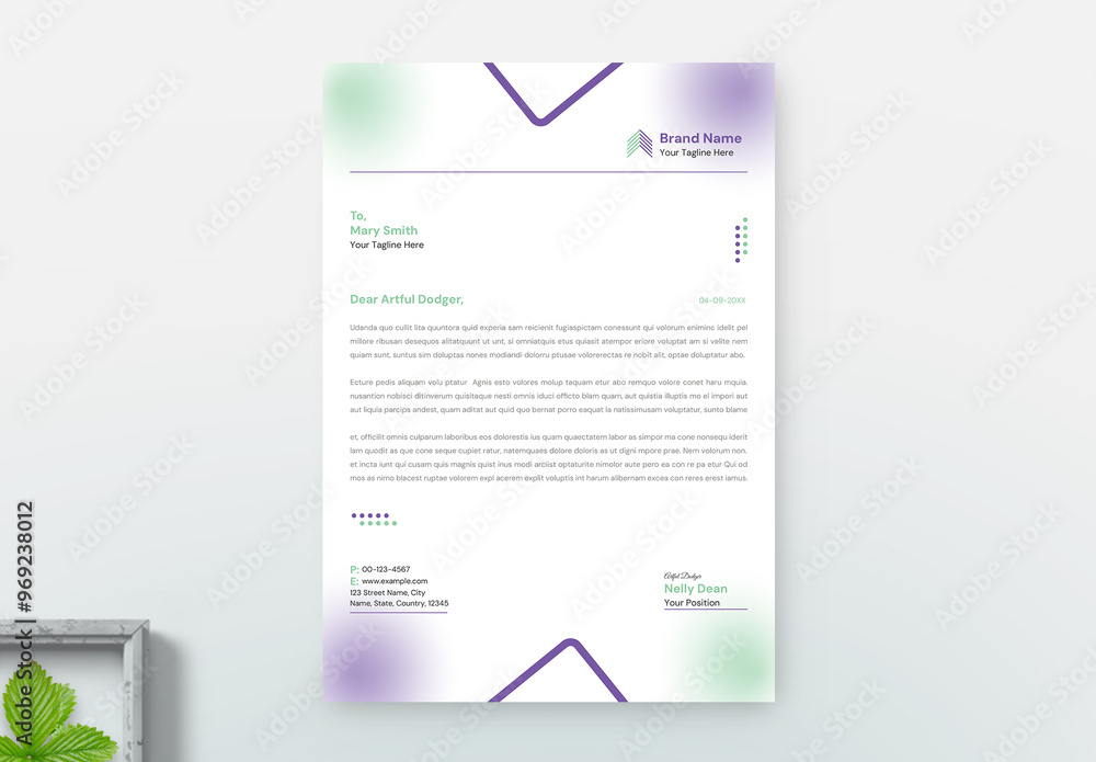 Modern Letterhead Design Layout Stock Template | Adobe Stock