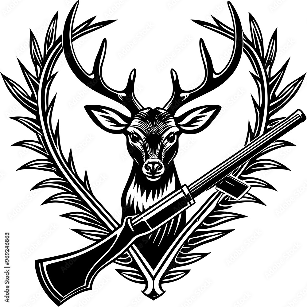 vector illustration of hunting and fishing emblem logo Collection of ...