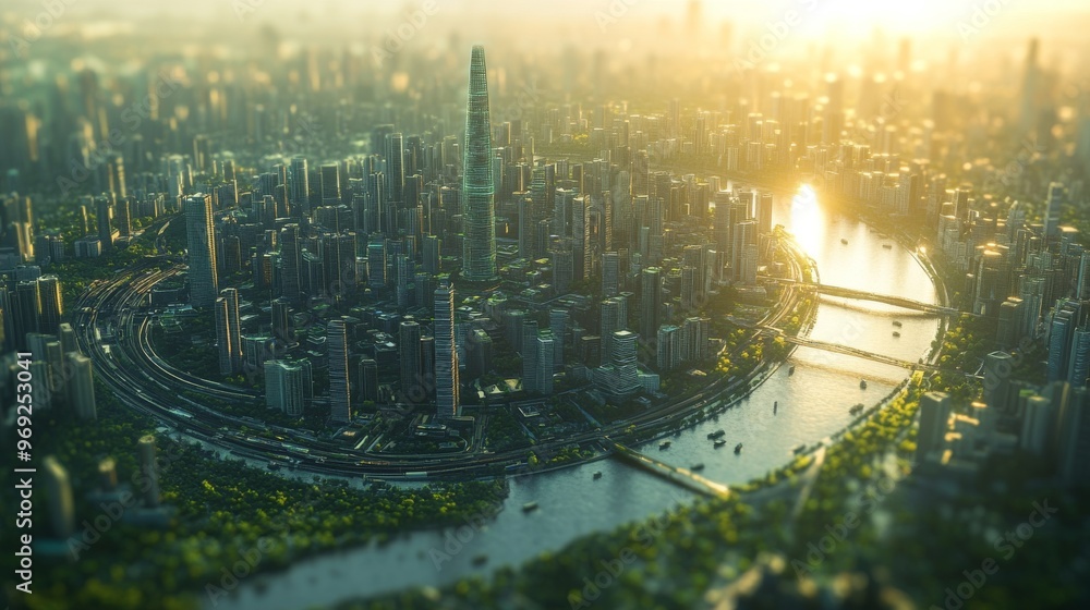 Futuristic AI-driven urban planning systems designing future cities ...