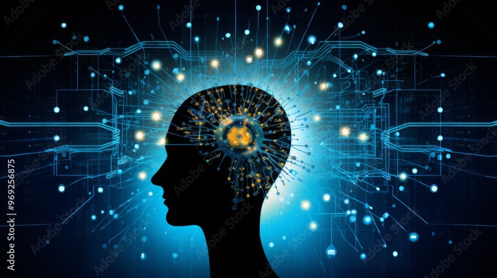 Big data and artificial intelligence concept. Machine learning and ...