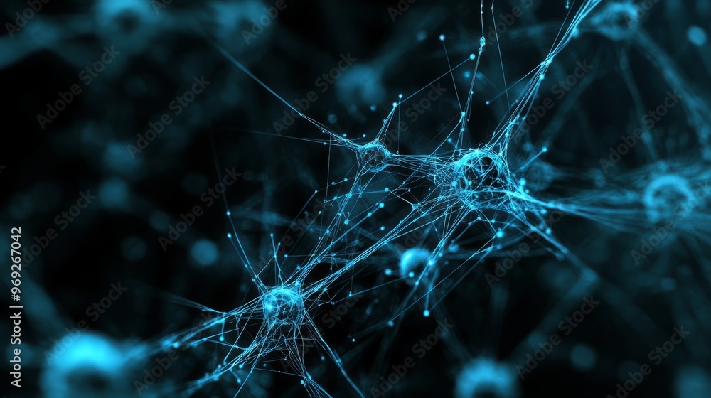AI Neural Nets. Futuristic Background of Artificial Intelligence Neural ...