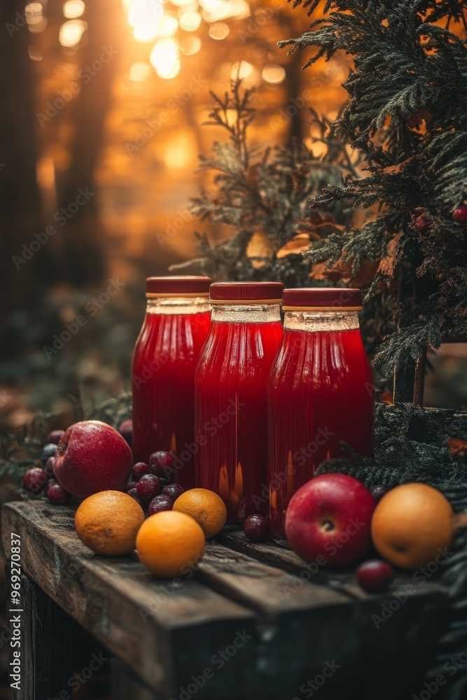 Healthy fresh red fruit juice, drink. Vitamins, fitness drink, health ...