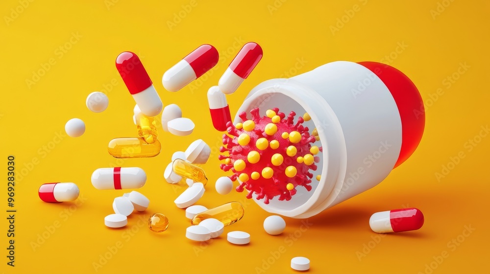 This image illustrates the concept of medical treatment and infection ...