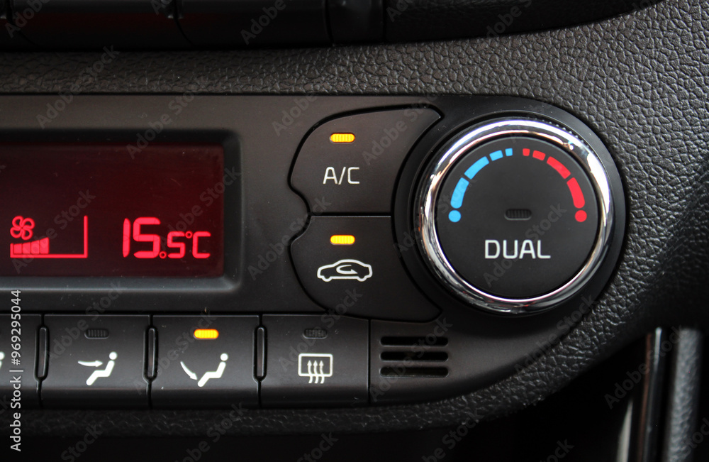 Car air conditioner is on. Air conditioning of car. Detail air ...