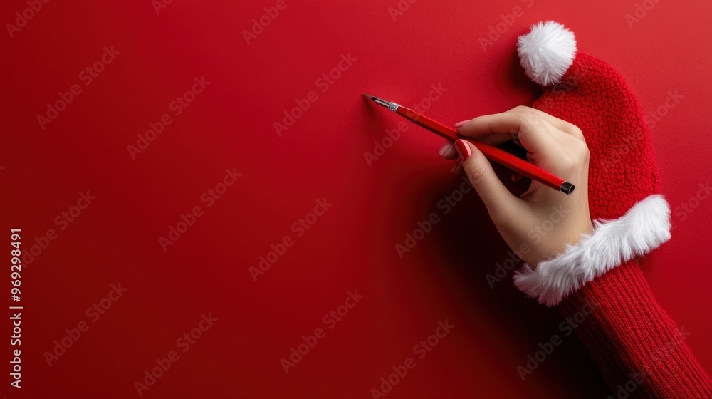 Drawing names from a festive hat for Secret Santa, participants drawing ...