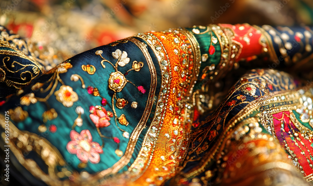 Embroidery in traditional Asian style. Indian traditional clothing ...