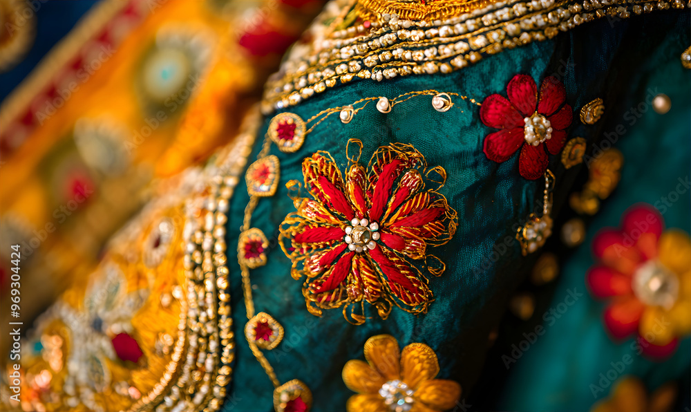 Embroidery in traditional Asian style. Indian traditional clothing ...