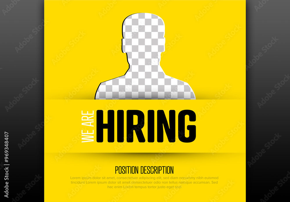 We are hiring minimalistic flyer banner status template - yellow ...