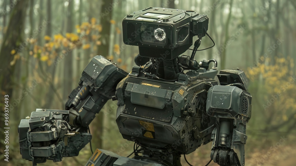 Military robots equipped with thermal imaging for night operations ...