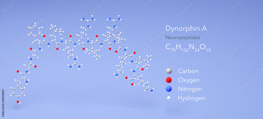 dynorphin a molecule, molecular structure, endogenous opioid peptide ...