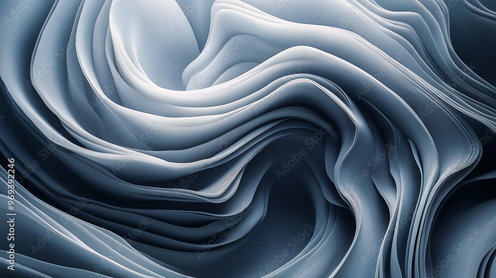 A dynamic and abstract swirl of flowing lines and curves. These lines ...