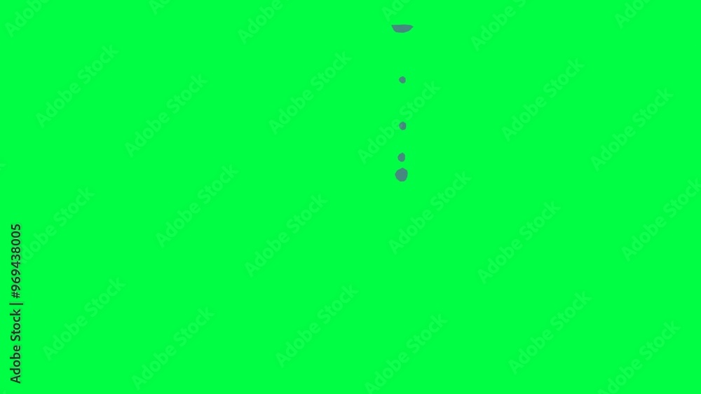 2D animated cycle cartoon dripping and falling water drops in green ...