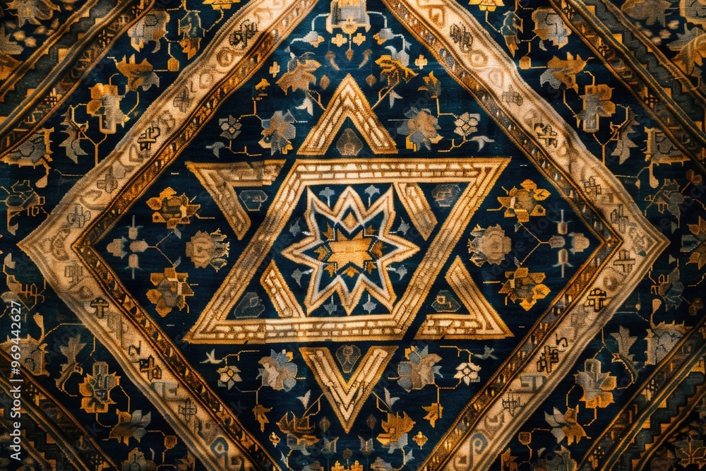 Star of david tapestry design for jewish holidays and celebrations. AI ...