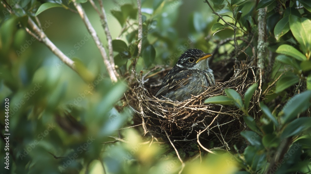 BIRDS IN BUSH AND FOLIAGE - 1A. Images of passerines and other small ad ...