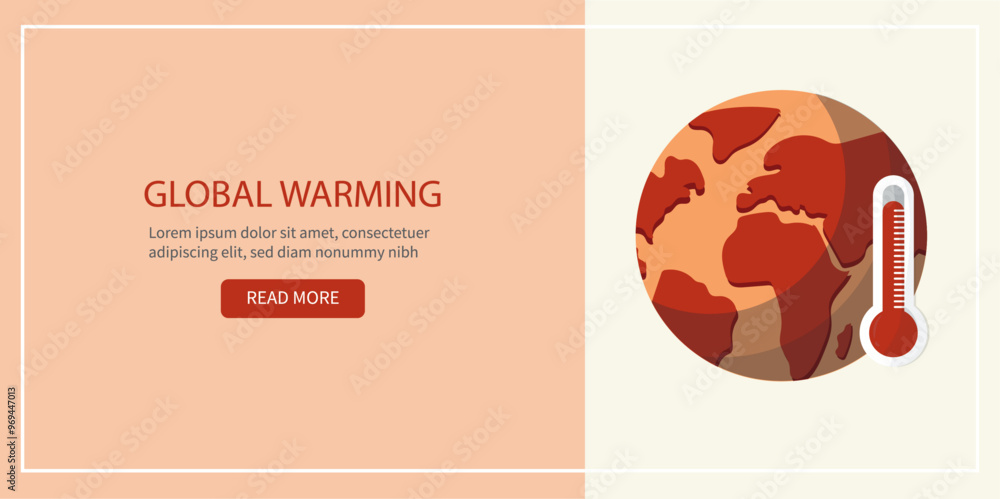 Global warming banner illustration. Climate change. Temperature ...