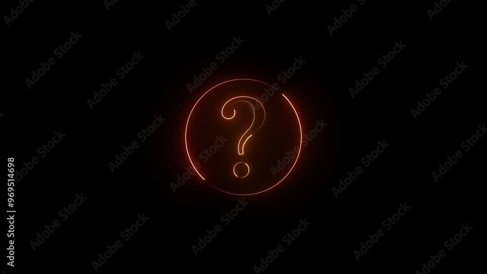Neon question mark icon. Blue and pink neon glowing question mark ...