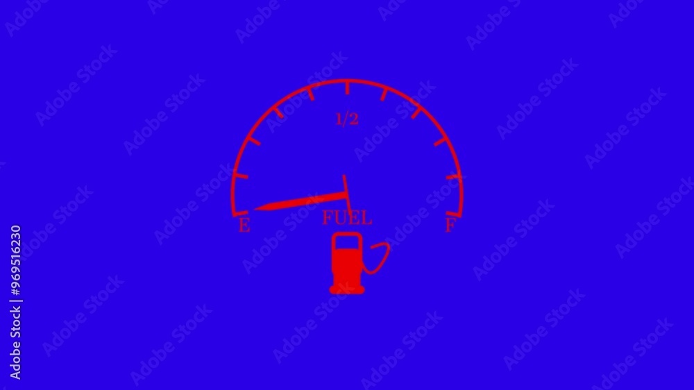 Fuel level sensor in the car. Empty tank truck.Dashboard meter ...