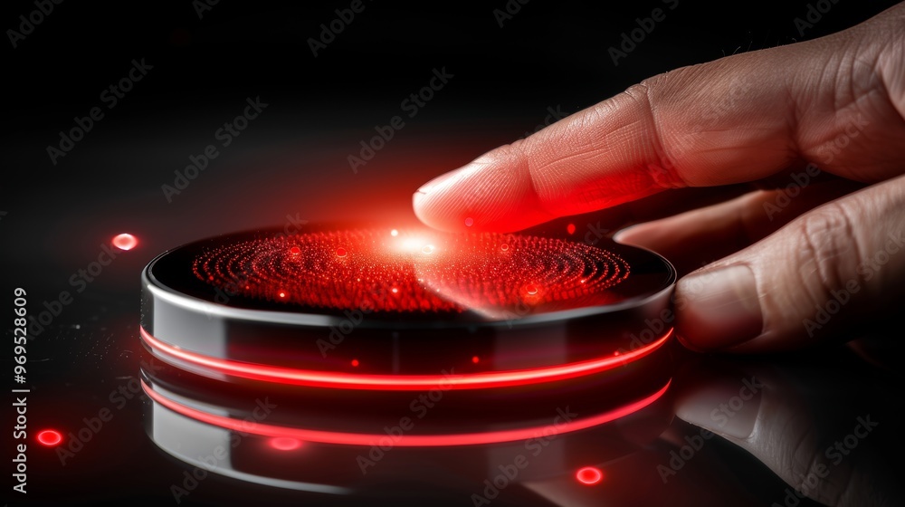 Anticipation builds as a hand hovers over a glowing red button in a ...