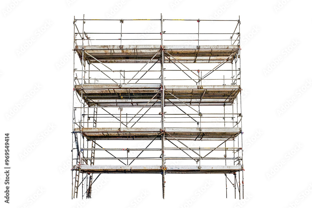Image of a sturdy metal scaffolding structure used in construction ...