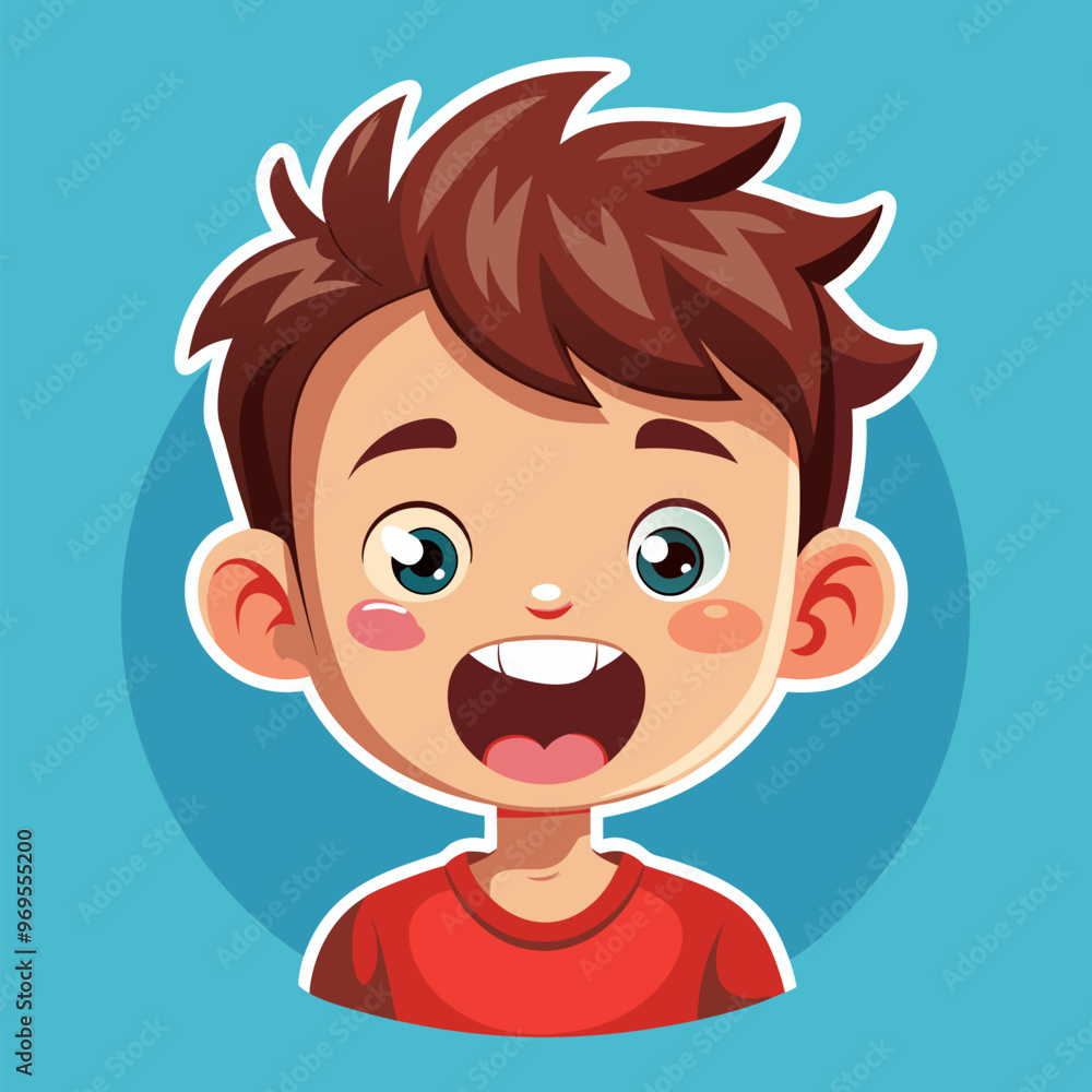 Kid mouth animation with different facial expressions. Little caucasian ...