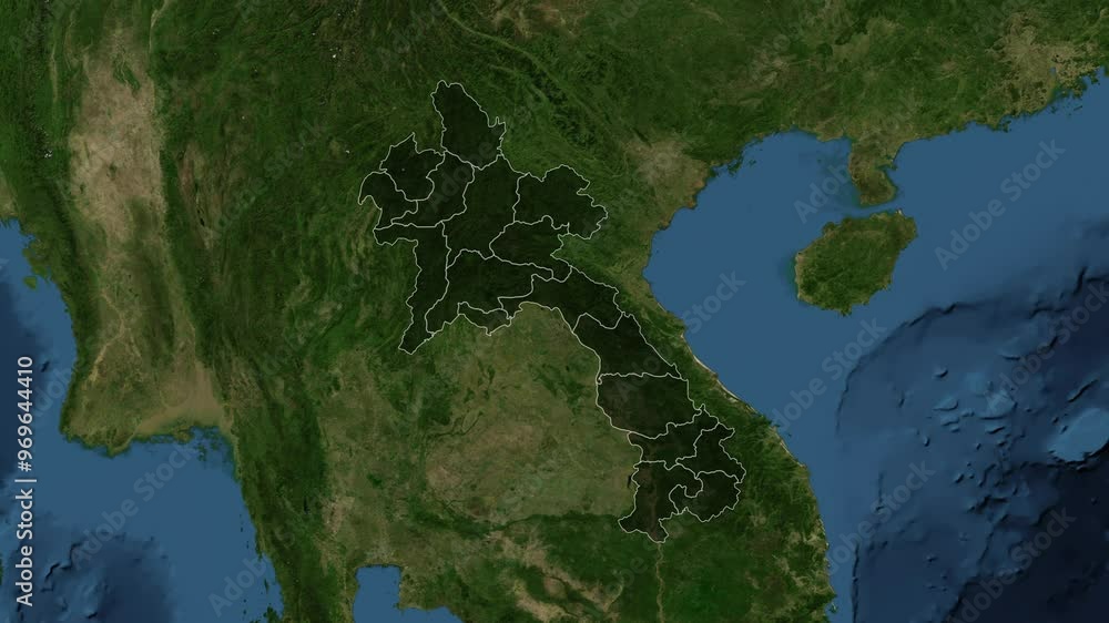 Zoom from Earth to Laos. (with Provinces) World map animation with ...