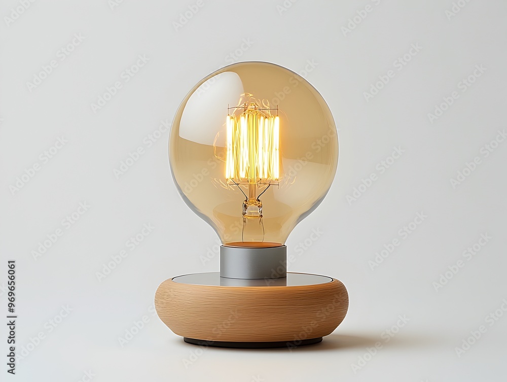 Innovative and sleek futuristic table lamp featuring a levitating LED ...