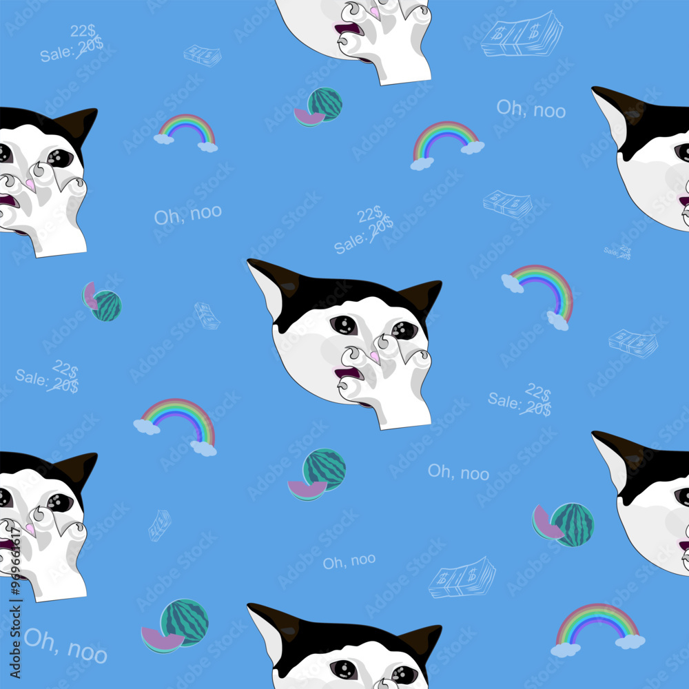 The pattern (infinite picture) of the cat meme is a surprised cat. The ...