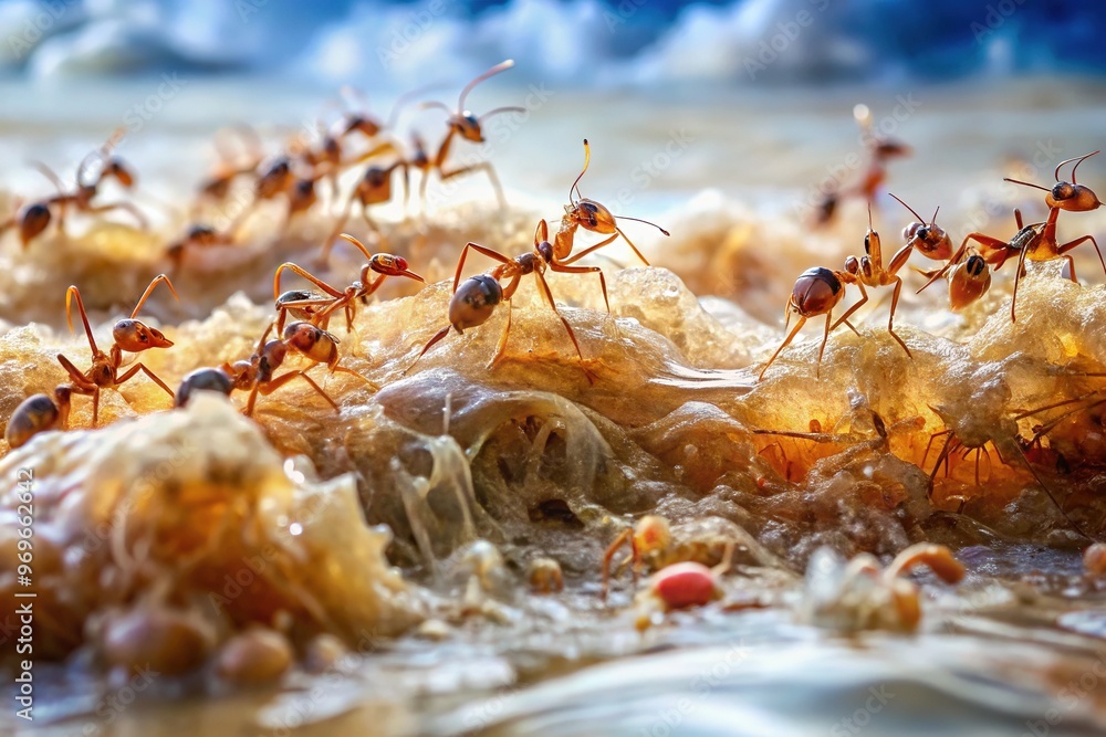 Ants wage a futile battle against the deluge, their fragile bodies ...