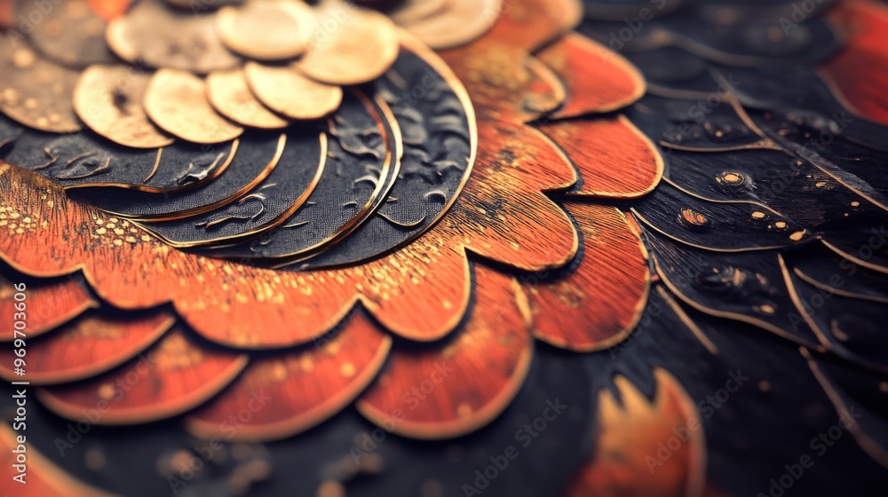 High-resolution close-up of a visually appealing graphic with layered ...