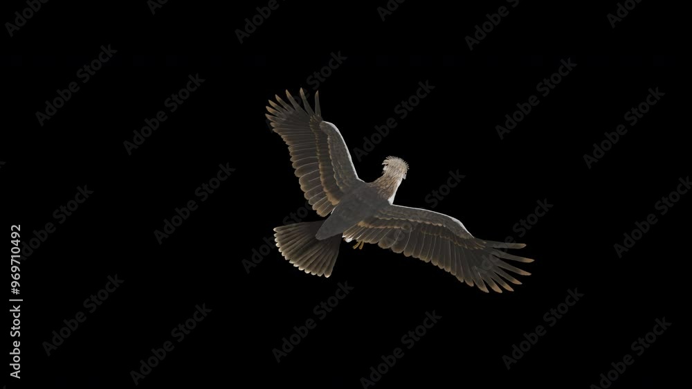 Great Philippine Crested Eagle Raptor Bird - Flying Loop - Aerial Top ...