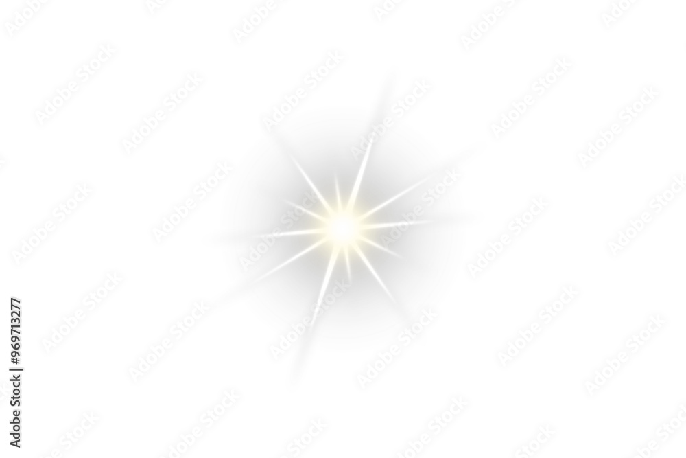Radiant glow light burst effect. Realistic golden digital lens flare ...