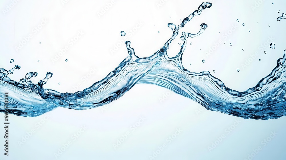 Water splash curving into an S-shape, caught in mid-air, Water splash ...