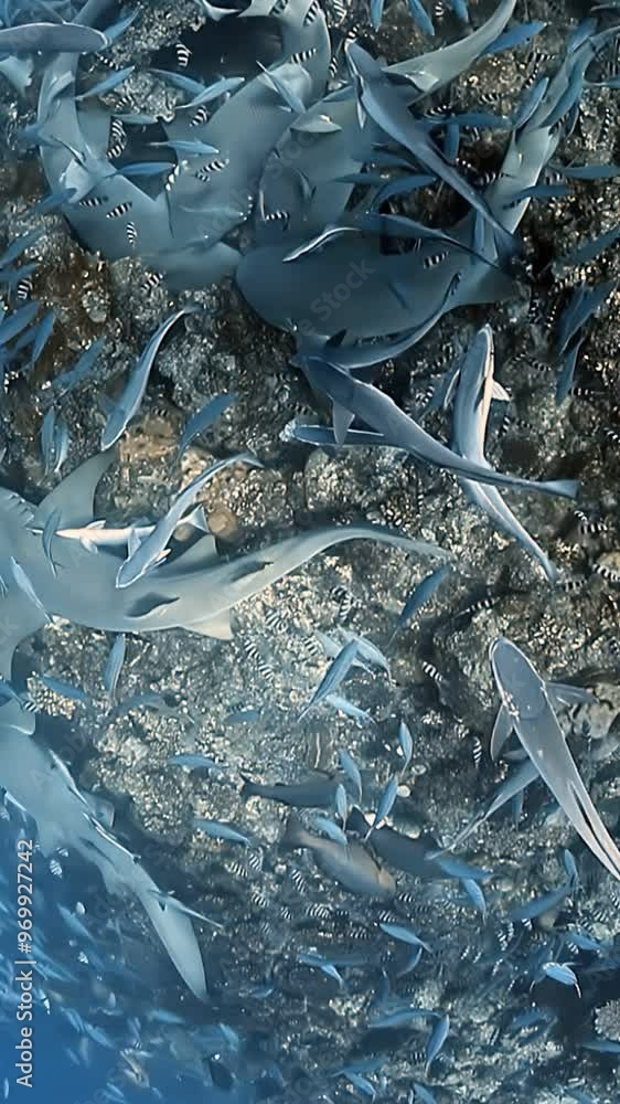 Explore the enchanting underwater world with nurse sharks and remoras ...