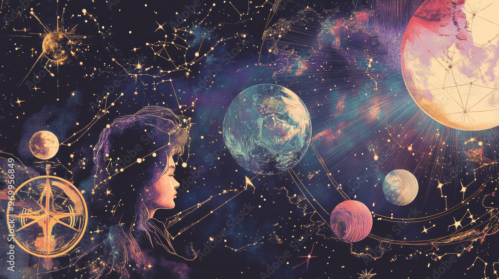 Integrate elements related to horoscopes and astrology, such as star ...