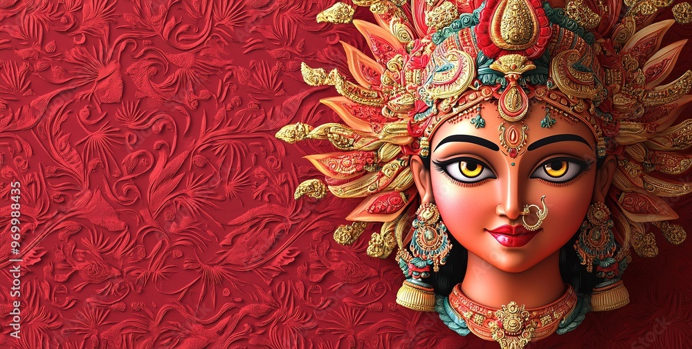 Happy Indian Religion Festival Maa Durga face, Durga, Pooja, Navratri ...