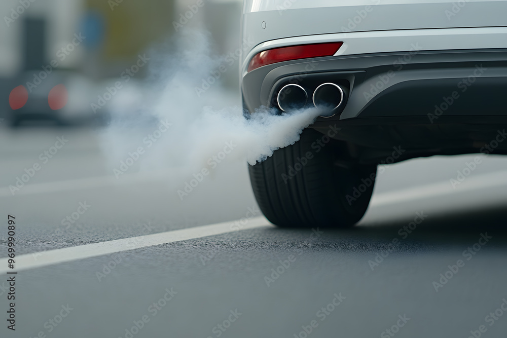 Toxic Exhaust Fumes Emanating from Cars, Air Pollution and ...