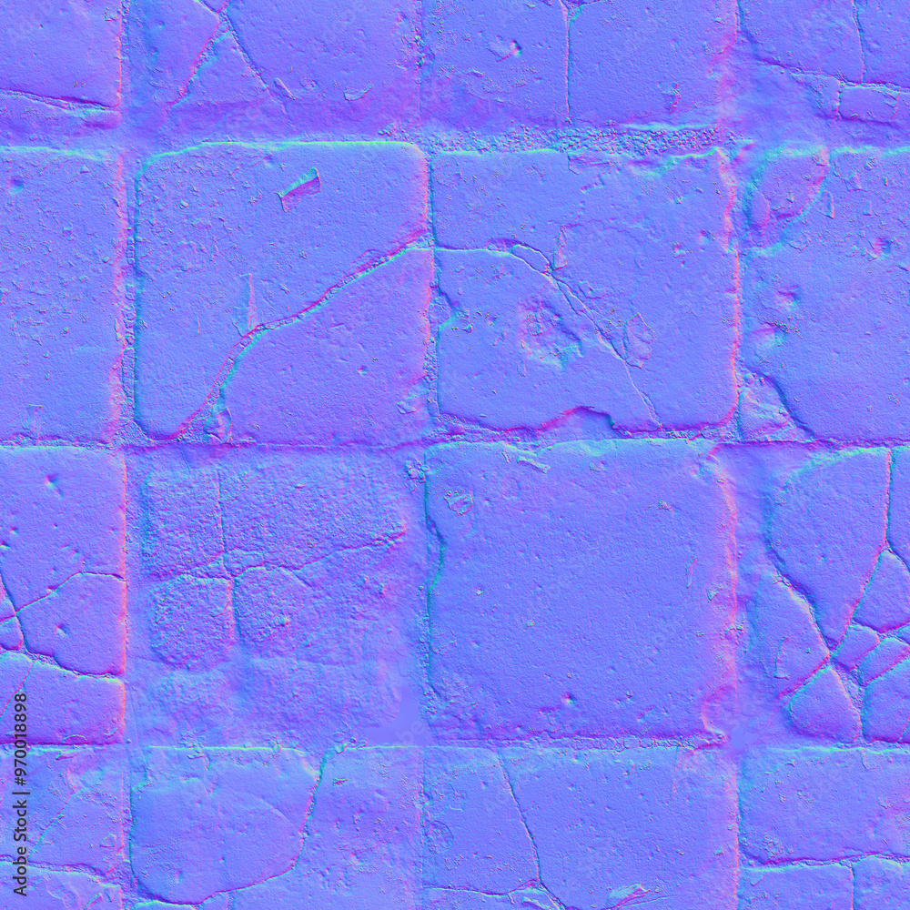 Normal map height brick game asset surface 3d texture seamless pattern ...