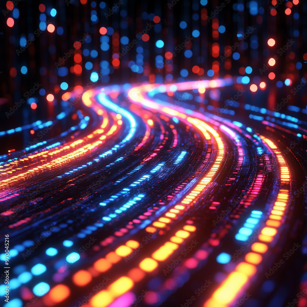 information, data flow, neural networks, digital world, digitalization ...