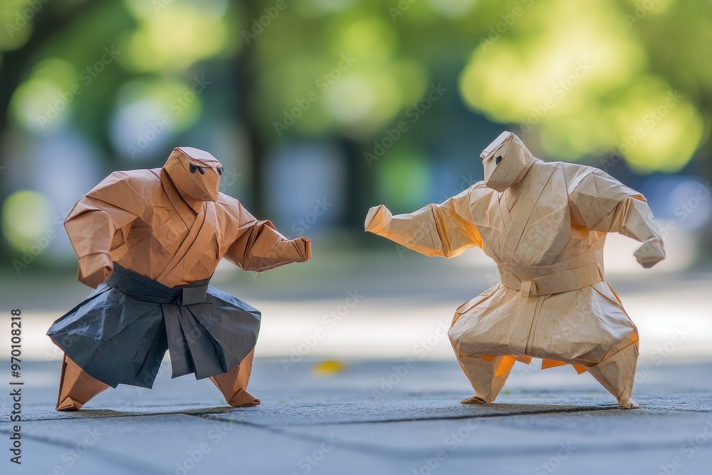 Sumo wrestler origami battle game for kids Stock Illustration | Adobe Stock