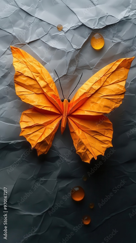 symbolic transformation depicted through origami butterfly emerging ...