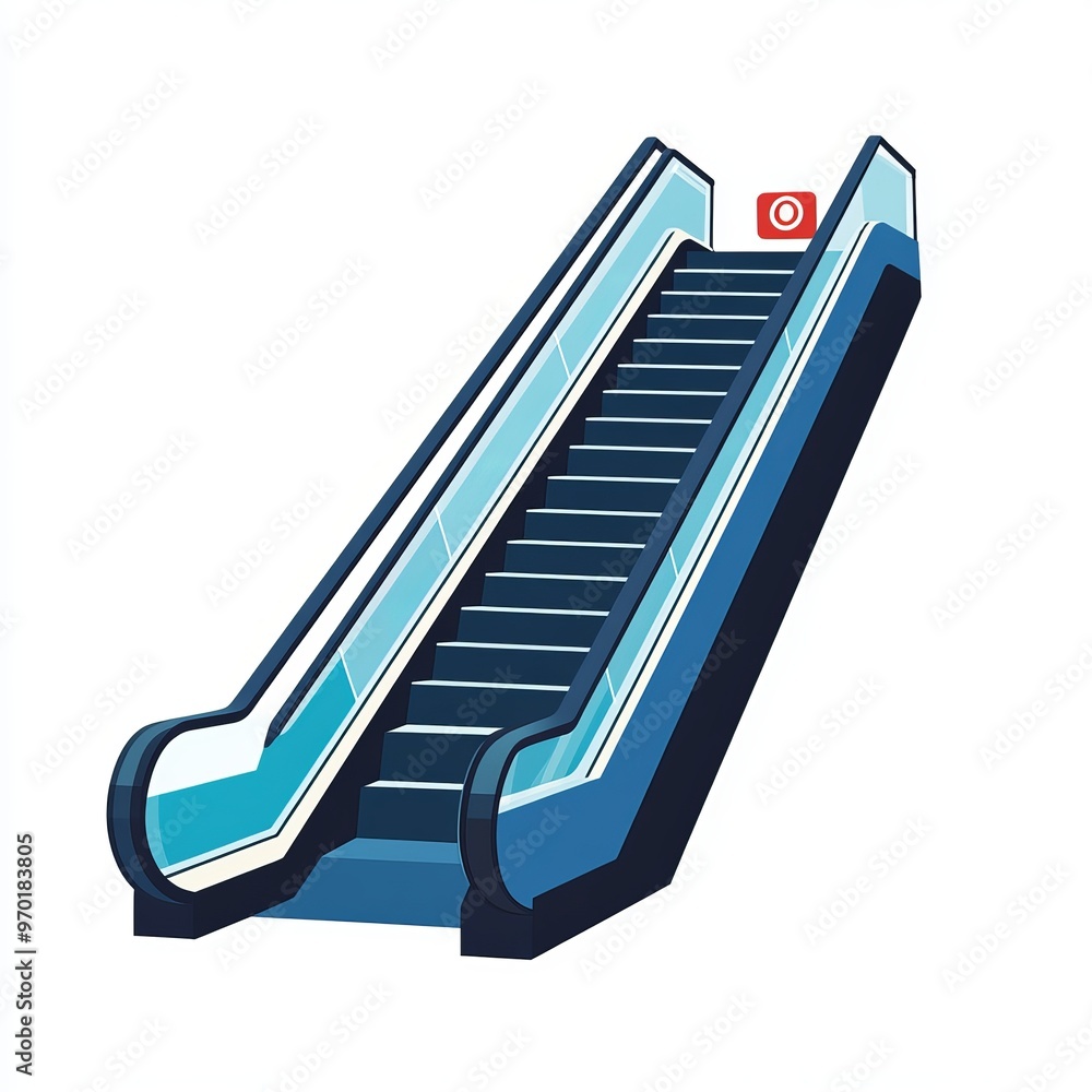 Sİde view of an isolated vector template for an escalator lift element ...
