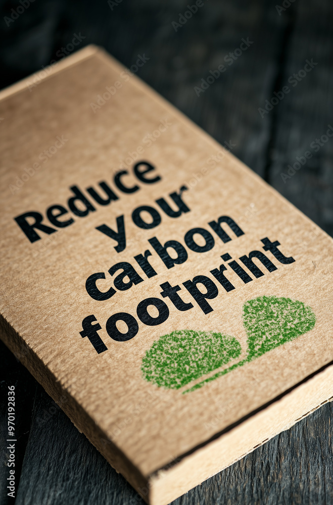 The poster features green ink on brown paper with eco-friendly ...
