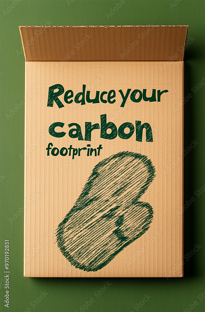 The poster features green ink on brown paper with eco-friendly ...